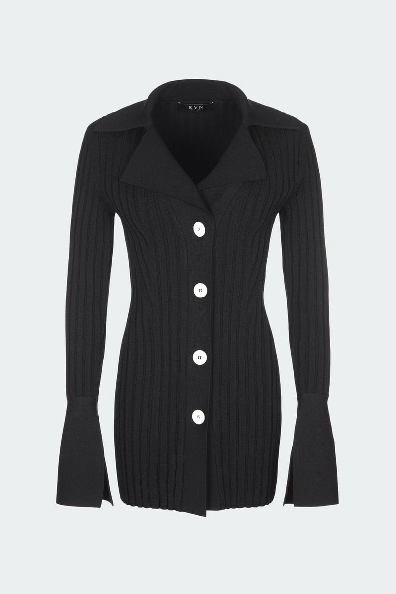 Engineered Rib Lapel Knit Jacket – RVN