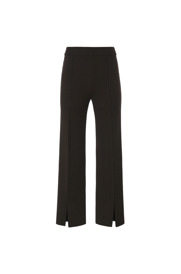 Crepe Knit Front Slit Straight Leg Pants – RVN