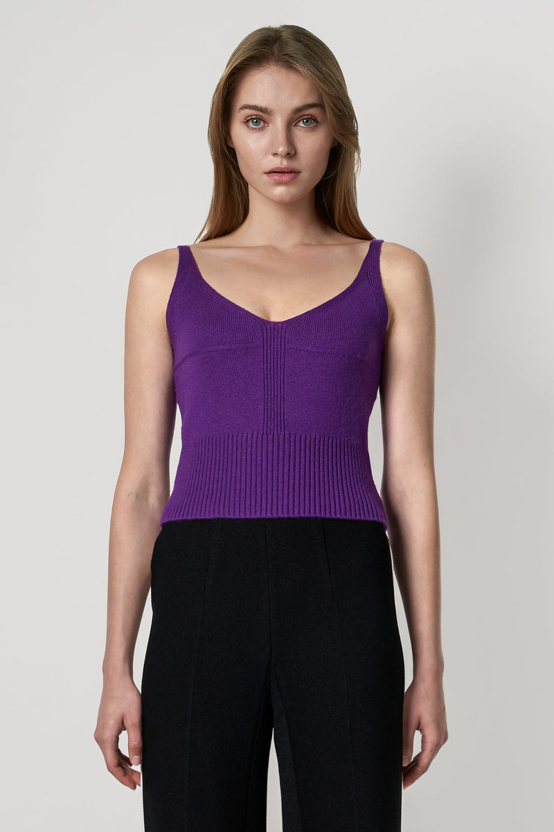 Cashmere V-Neck Knit Camisole – RVN